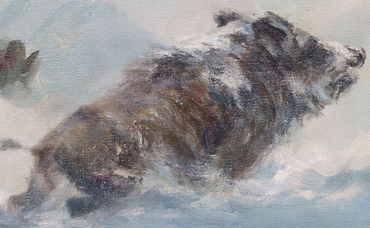 Manfred Schatz | Paintings for Sale | Wild boars in the snow