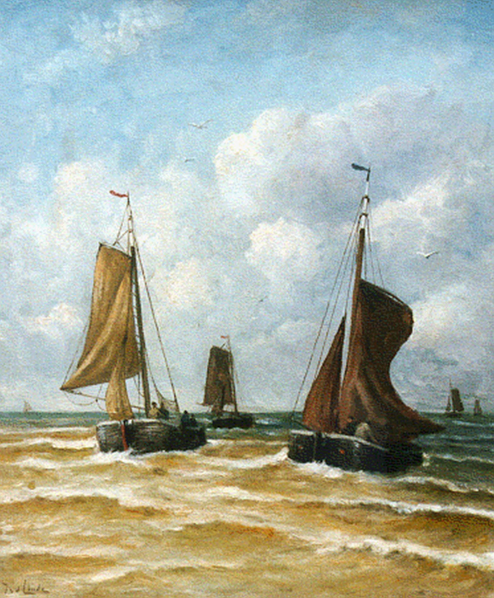 Jan van der Linde | Paintings prev. for Sale | Vessels under full sail