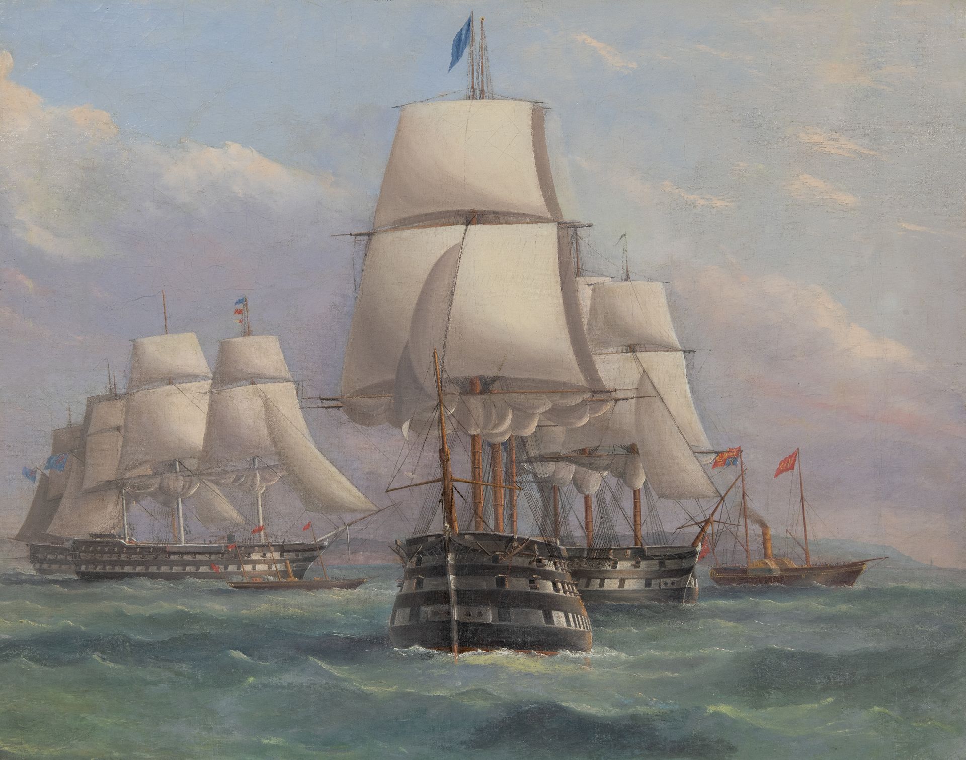 Europese School, 19e eeuw | Paintings for Sale | English warships in ...